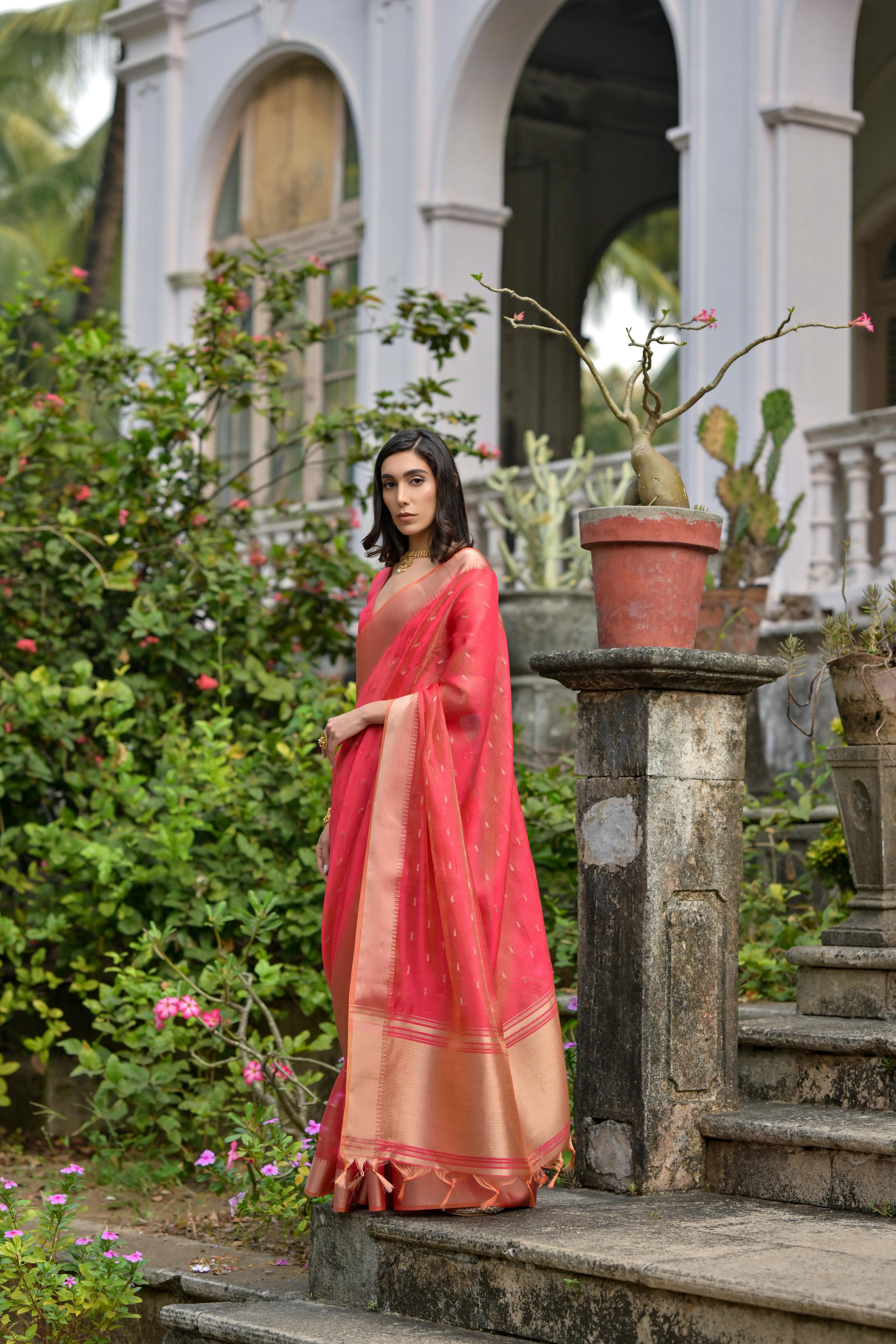 Soft Tissue Zari Silk Saree - GAJARI – Ethnusvilla